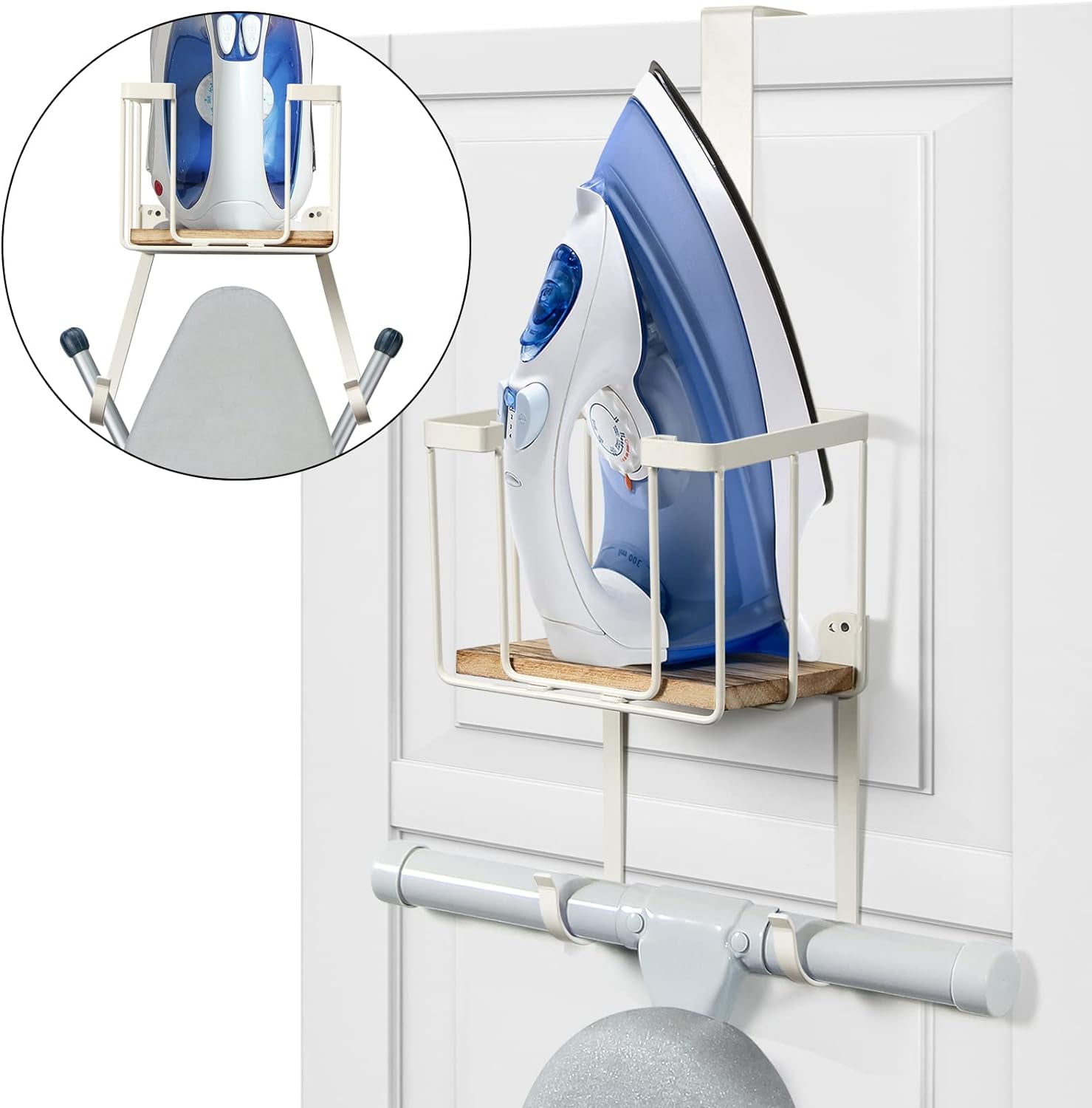 Over The Door/Wall Mount Ironing Board Hanger, Laundry Room Iron and ...