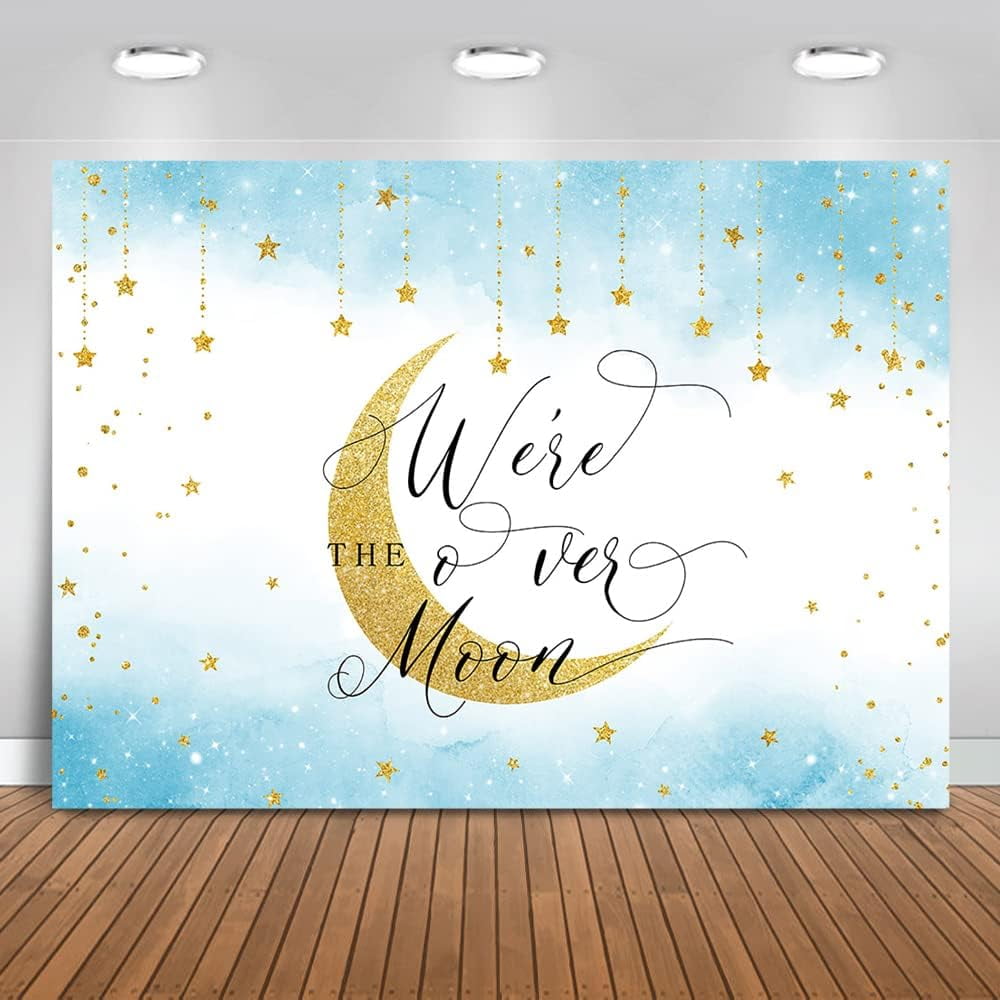 Over The Moon Baby Shower Backdrop Twinkle Twinkle Little Star ...