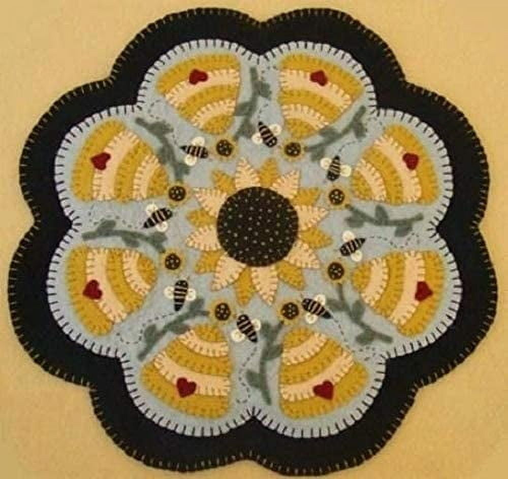 Over The River Felt Sweet as Honey Penny Rug Kit Pre Washed Wool ...