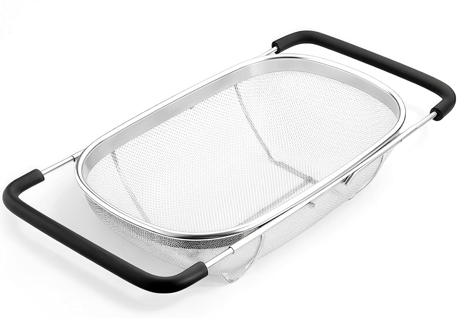 Over The Sink Colander 6 Quart Stainless Steel Fine Mesh Strainer ...