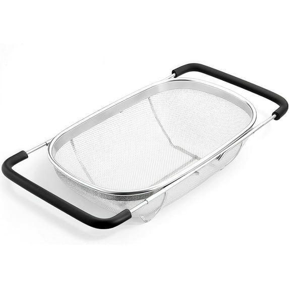 Over The Sink Colander 6 Quart Stainless Steel Fine Mesh Strainer ...