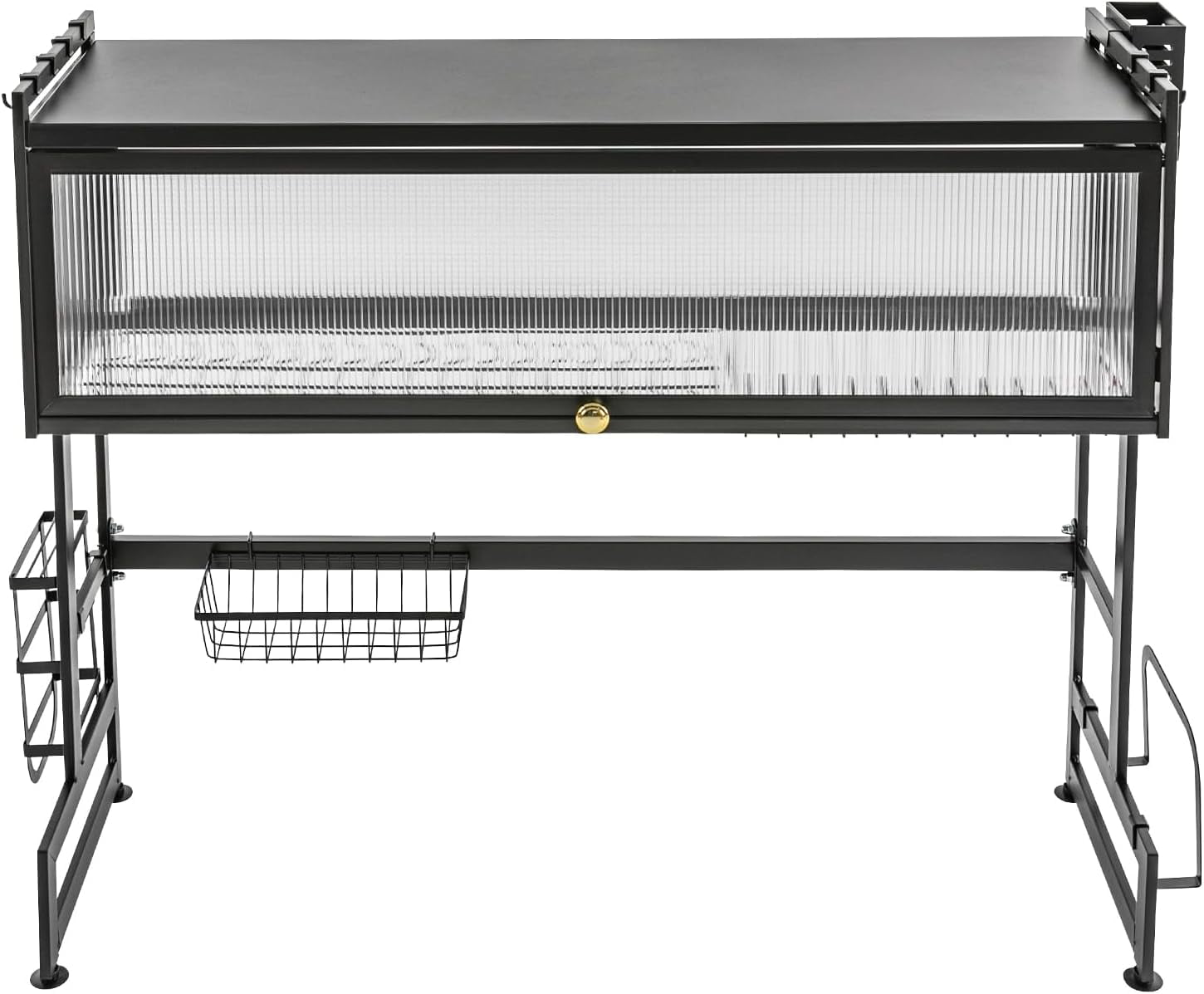 Over The Sink Dish Drainer Drying Rack,2 Tier Metal Dish Rack Over Sink ...