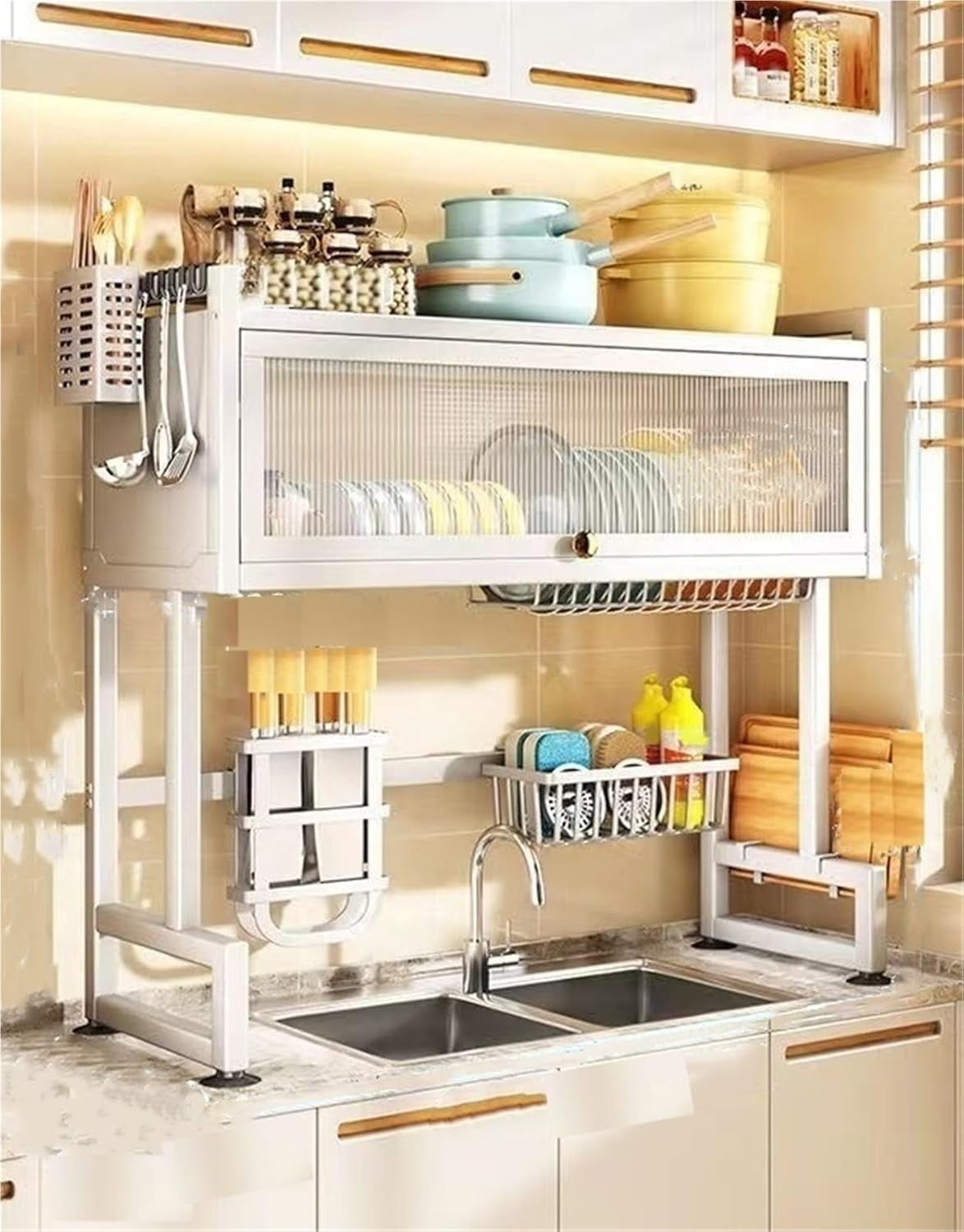 Over The Sink Dish Drainer Drying Rack 3 Tier Over Sink Dish Rack for a ...