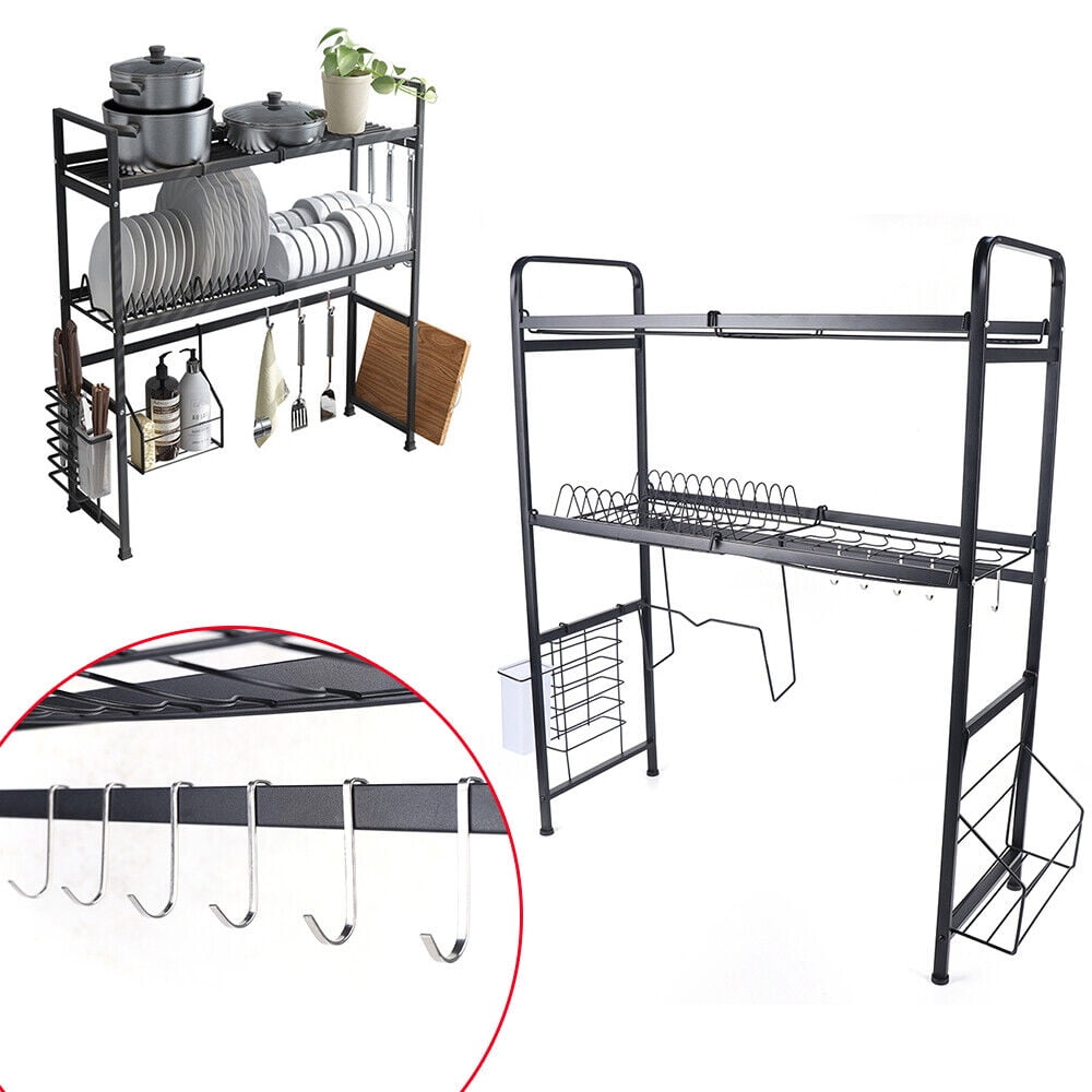Over The Sink Dish Drying Rack 2 Tier Stainless Steel Above Sink Dish ...
