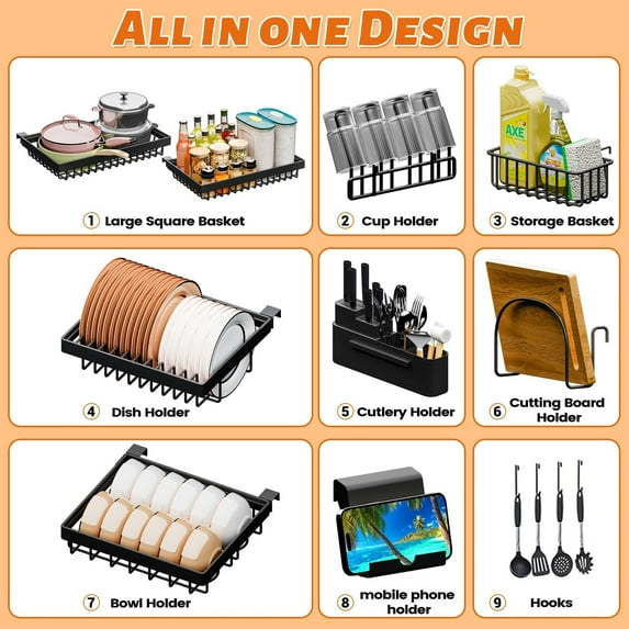Over The Sink Dish Drying Rack 27-40L x 12W x 32.5-37H (inches ...