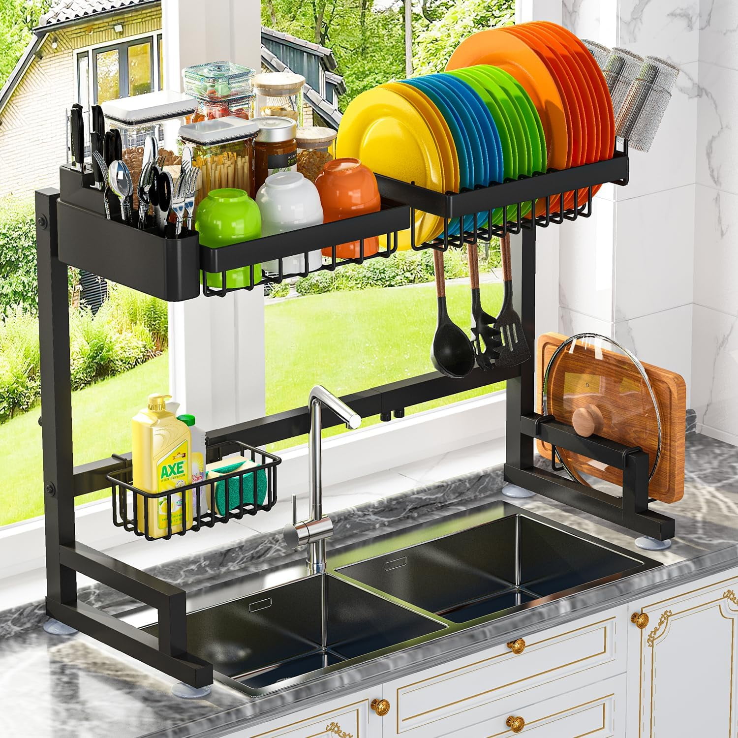 Over The Sink Dish Drying Rack (Expandable Height and Length) Snap-On ...