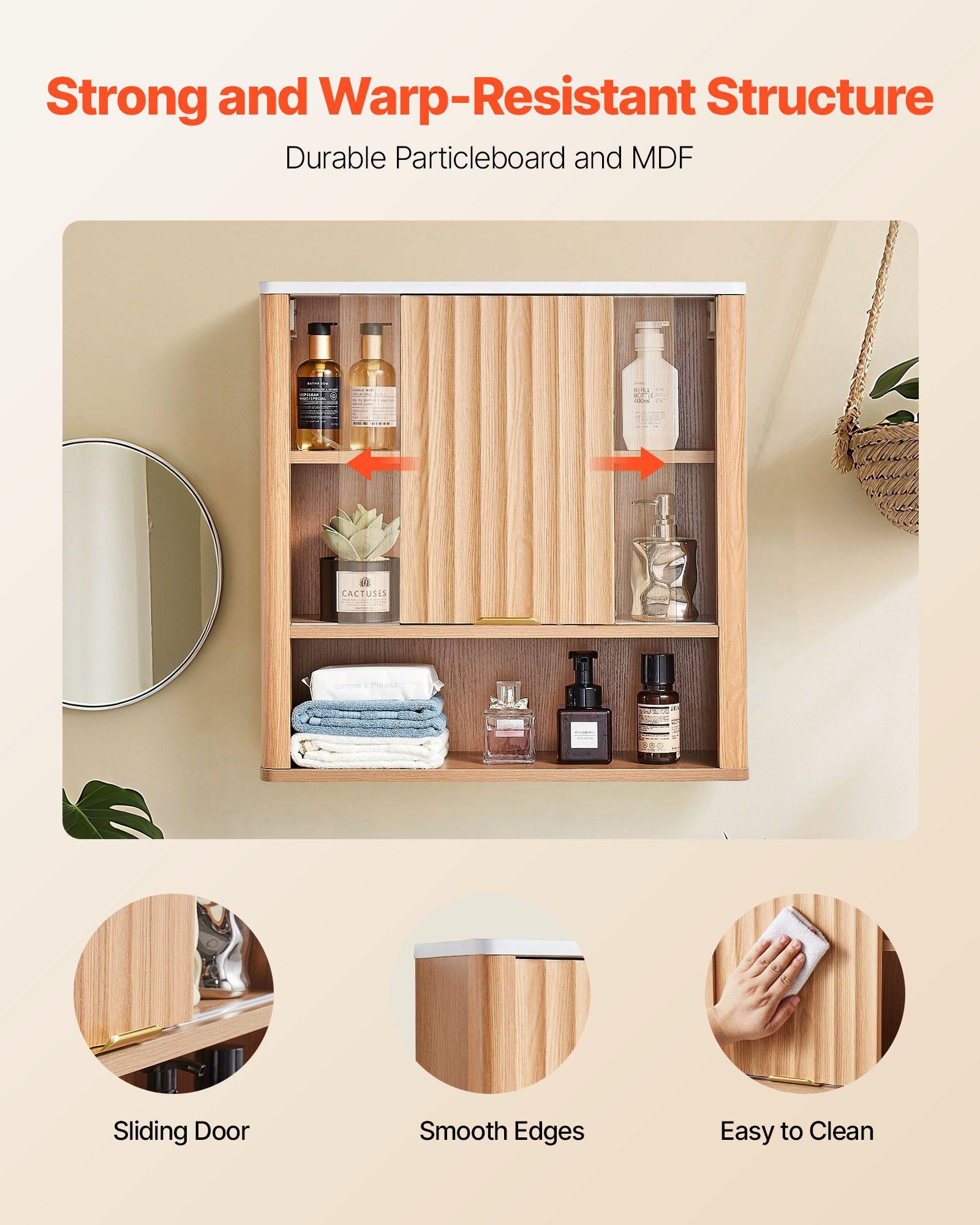Over-The-Toilet Bathroom Storage Cabinet with Adjustable Shelf, Wall ...