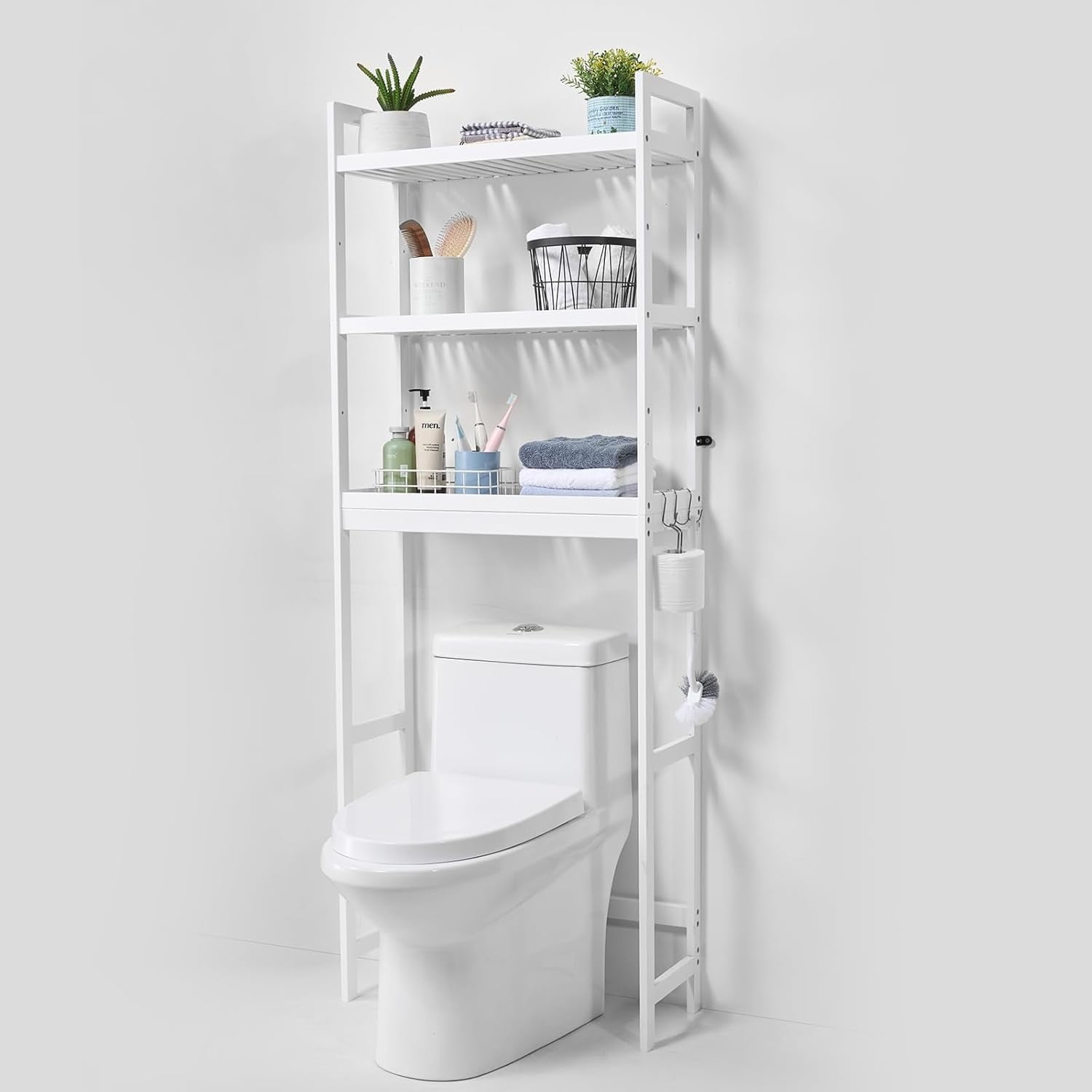 Over The Toilet Storage, 3-Tier Adjustable Over Toilet Bathroom ...