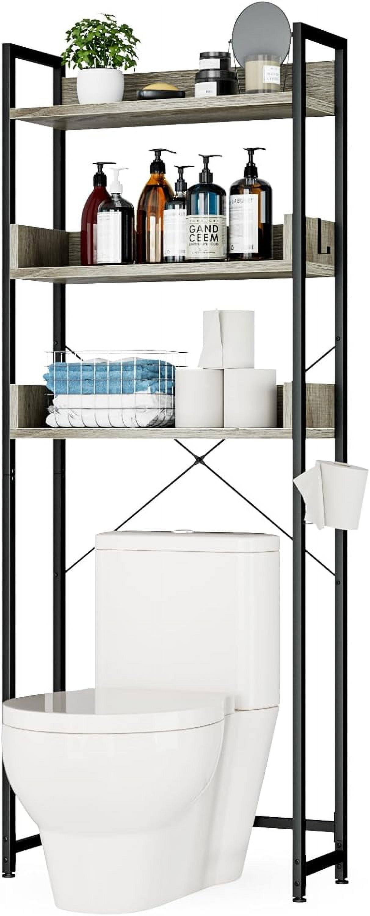 Over-The-Toilet Storage, 3 Tier Bathroom Organizer Shelf, Freestanding ...