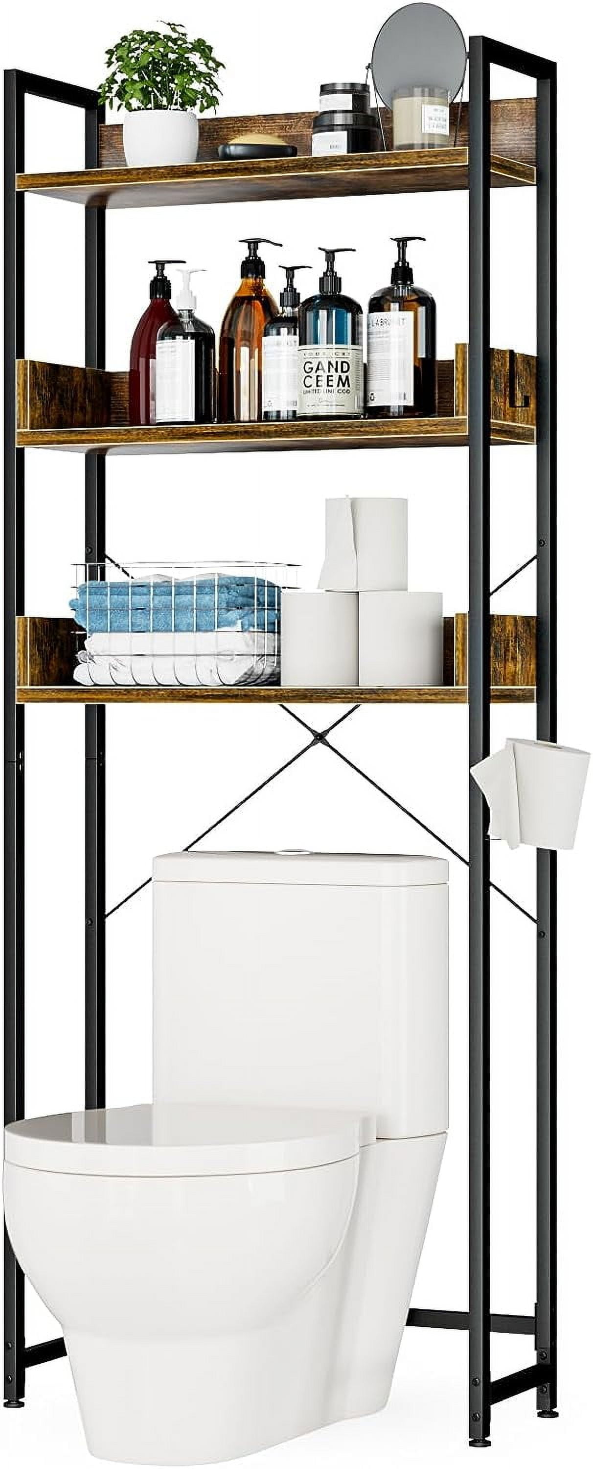 Over-The-Toilet Storage, 3 Tier Bathroom Organizer Shelf, Freestanding ...