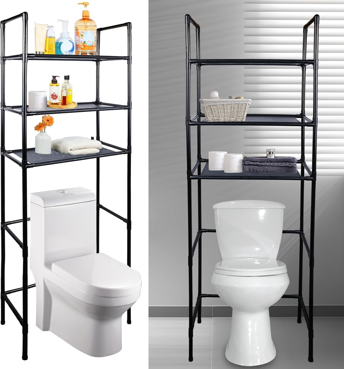 Over The Toilet Storage, 3 Tier Bathroom Organizer Shelf, Freestanding ...