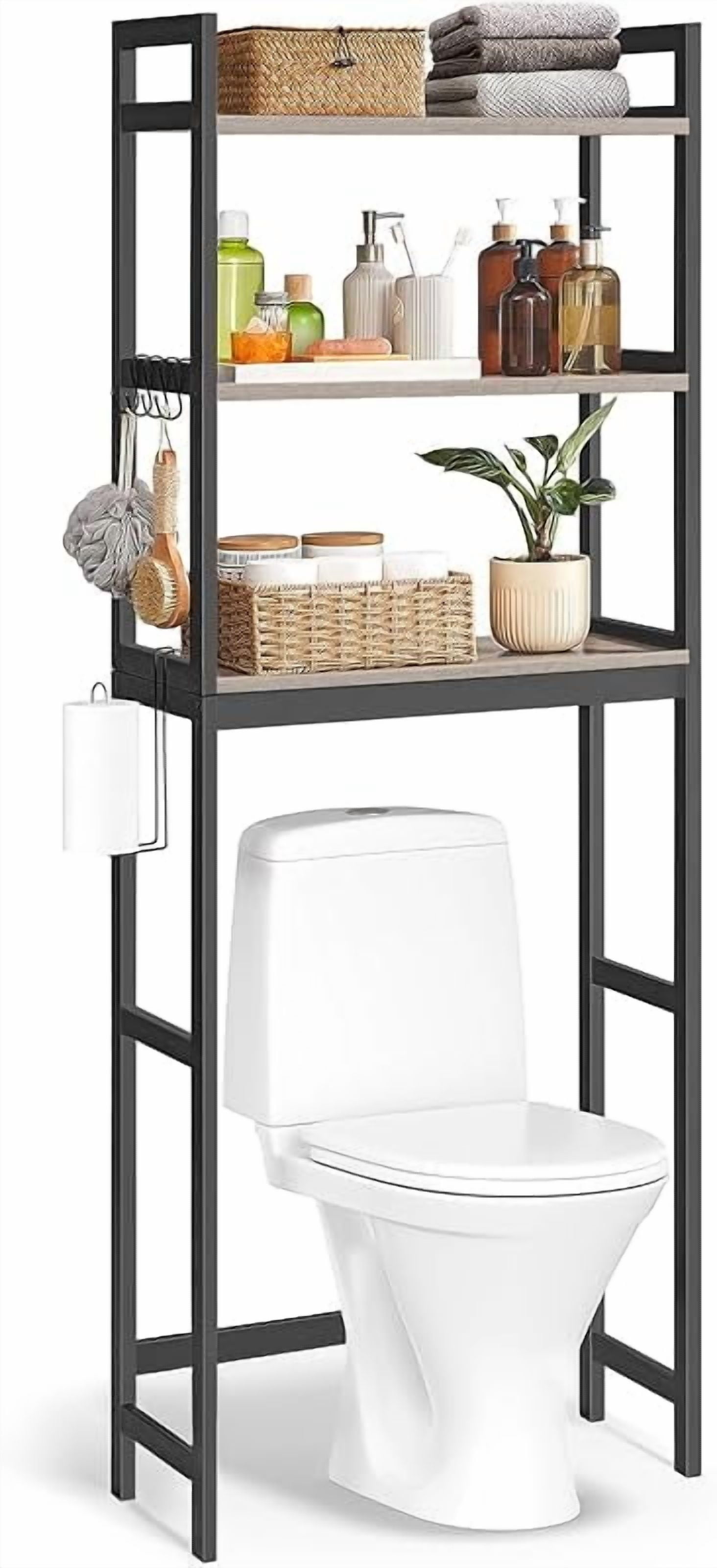 Over-The-Toilet Storage, 3-Tier Bathroom Organizer Over Toilet with ...