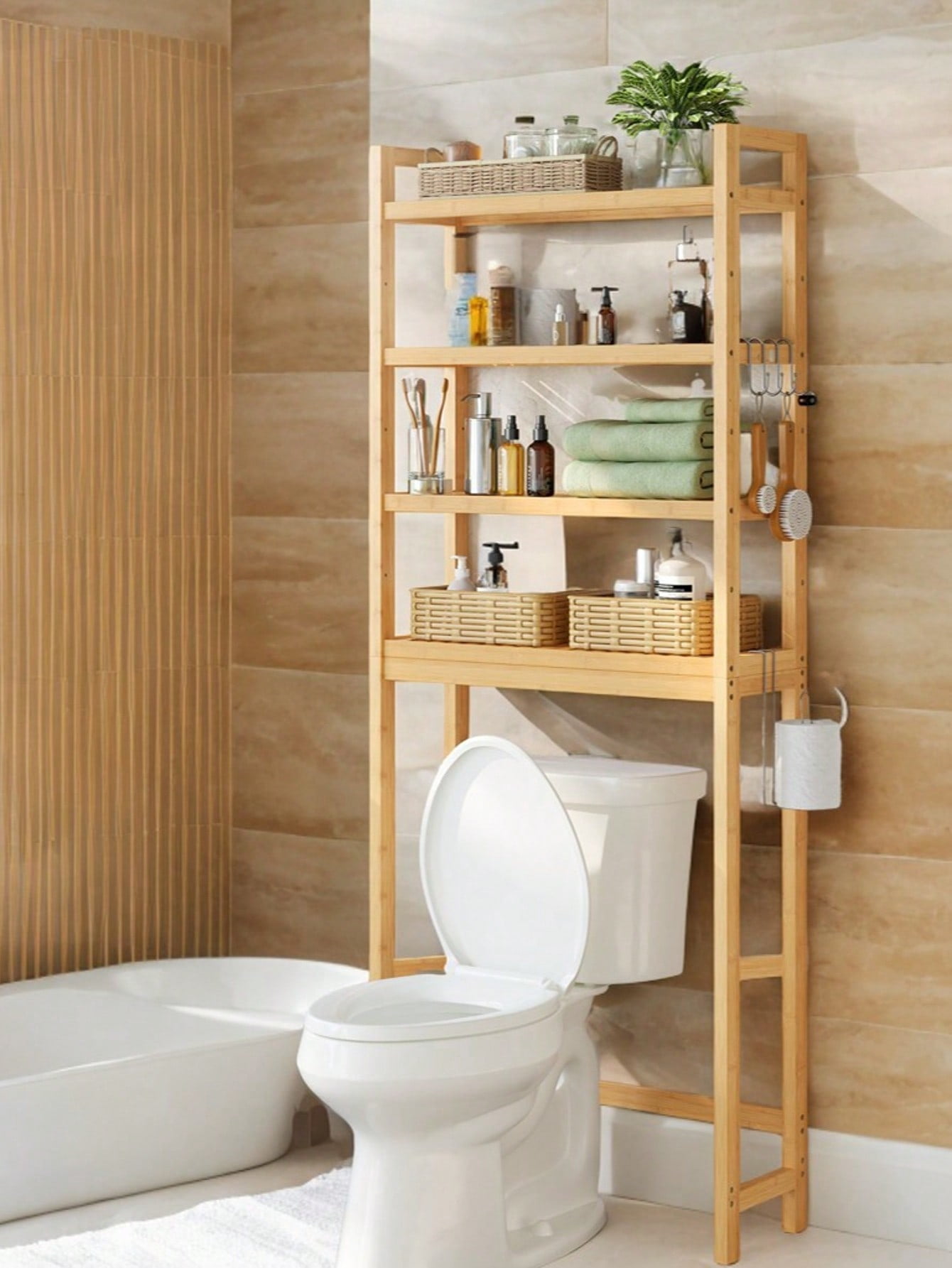 Over The Toilet Storage, 4-Tier Over Toilet Bathroom Organizer With ...