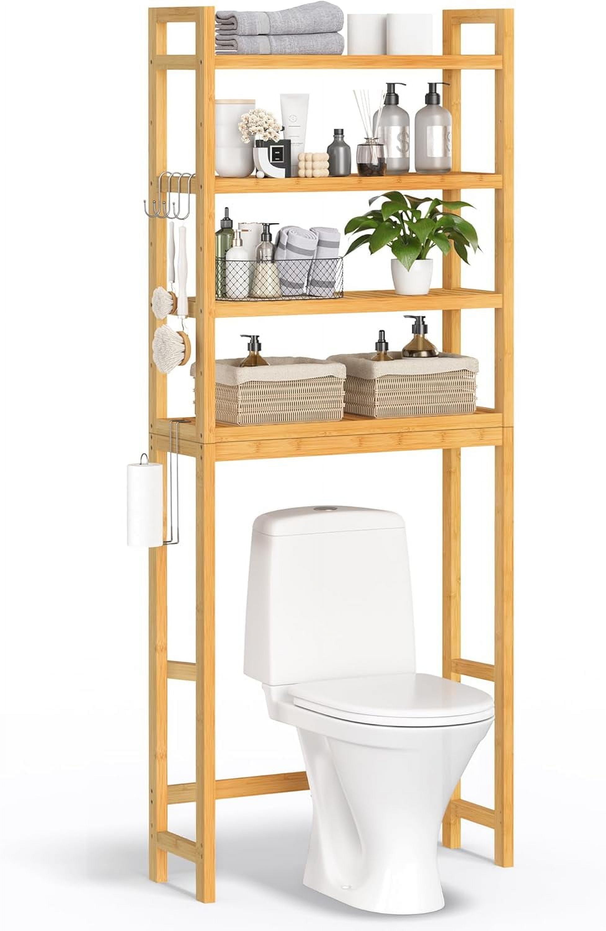 Over The Toilet Storage, 4-Tier Over Toilet Bathroom Organizer with ...