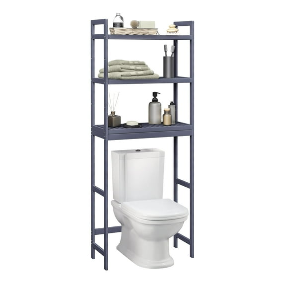 Bamboo Over The Toilet Storage Shelf, 2-Tier Over Toilet Organizer Rack ...