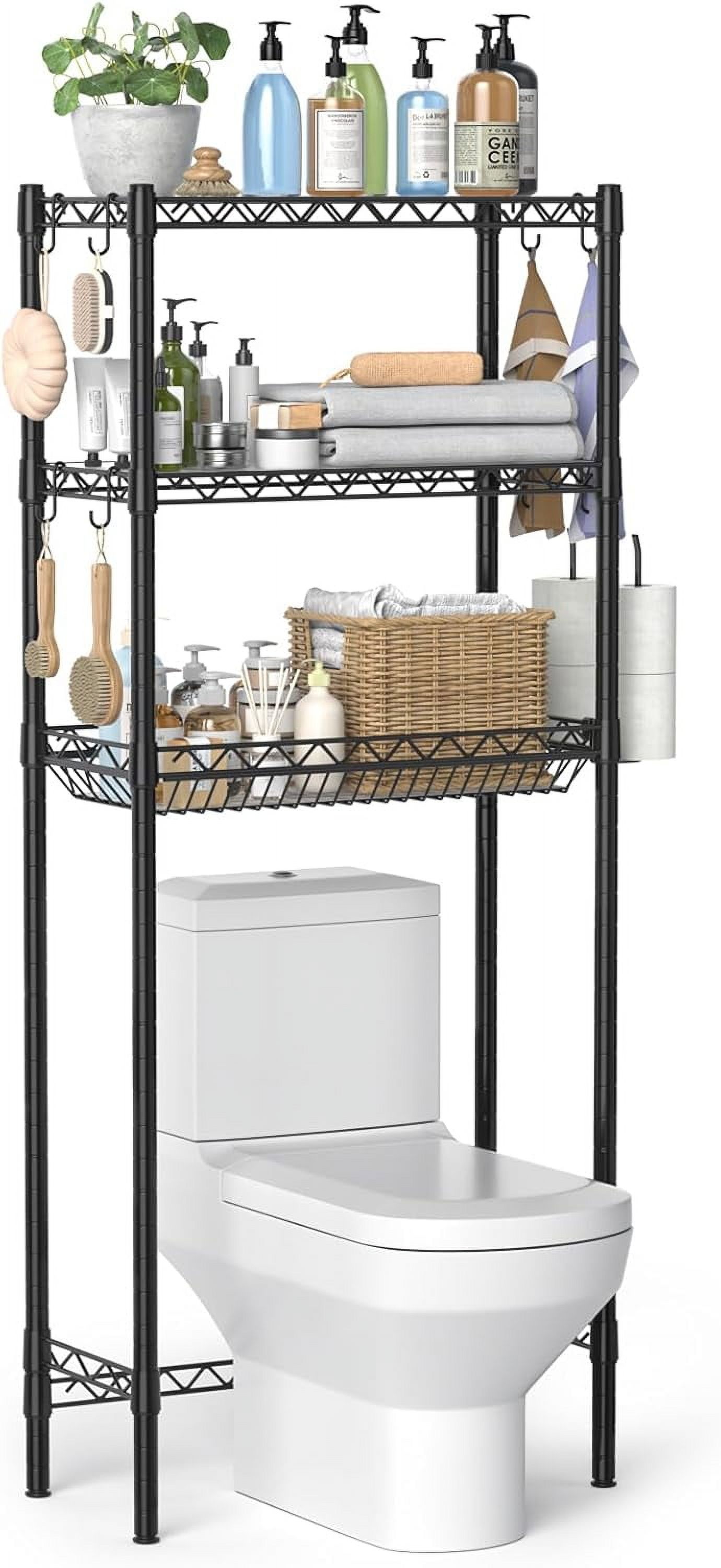 Over The Toilet Storage Cabinet, 3-Tier Over Toilet Bathroom Organizer ...