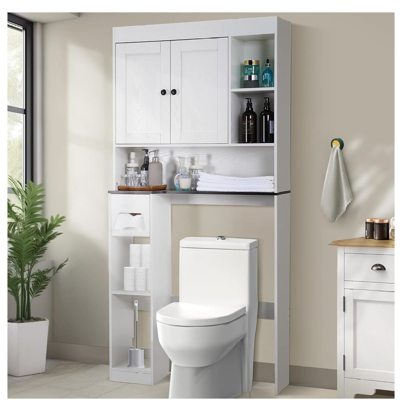 Over The Toilet Storage Cabinet, 6-Tier Over Toilet Bathroom Organizer ...