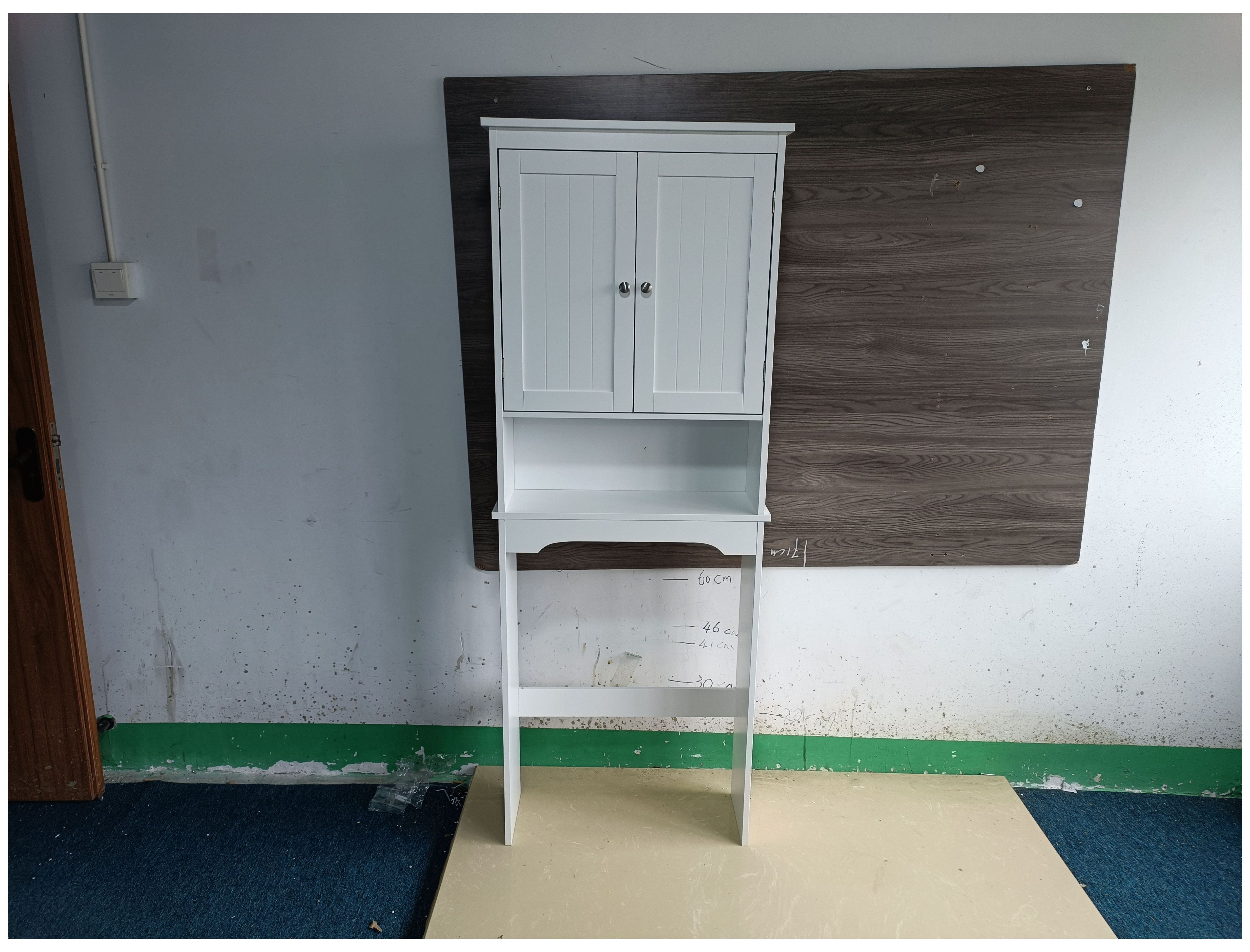 Over The Toilet Storage Cabinet, Bathroom Shelf Organizer, White Wood ...