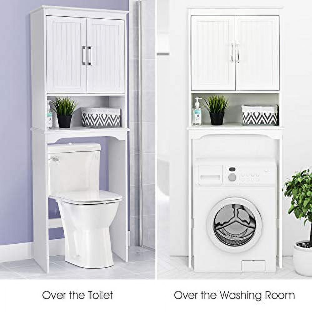 Over The Toilet Storage Cabinet, Bathroom Space Saver with Adjustable ...