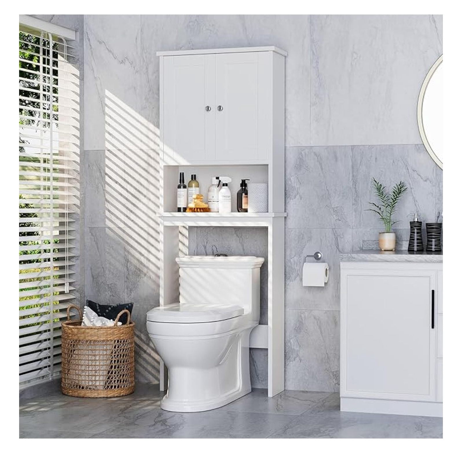 Over The Toilet Storage Cabinet, Bathroom Storage Organizer Over Toilet ...