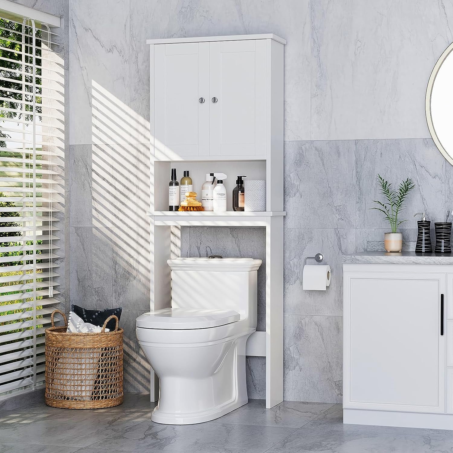 Over The Toilet Storage Cabinet, Bathroom Storage Organizer Over Toilet ...