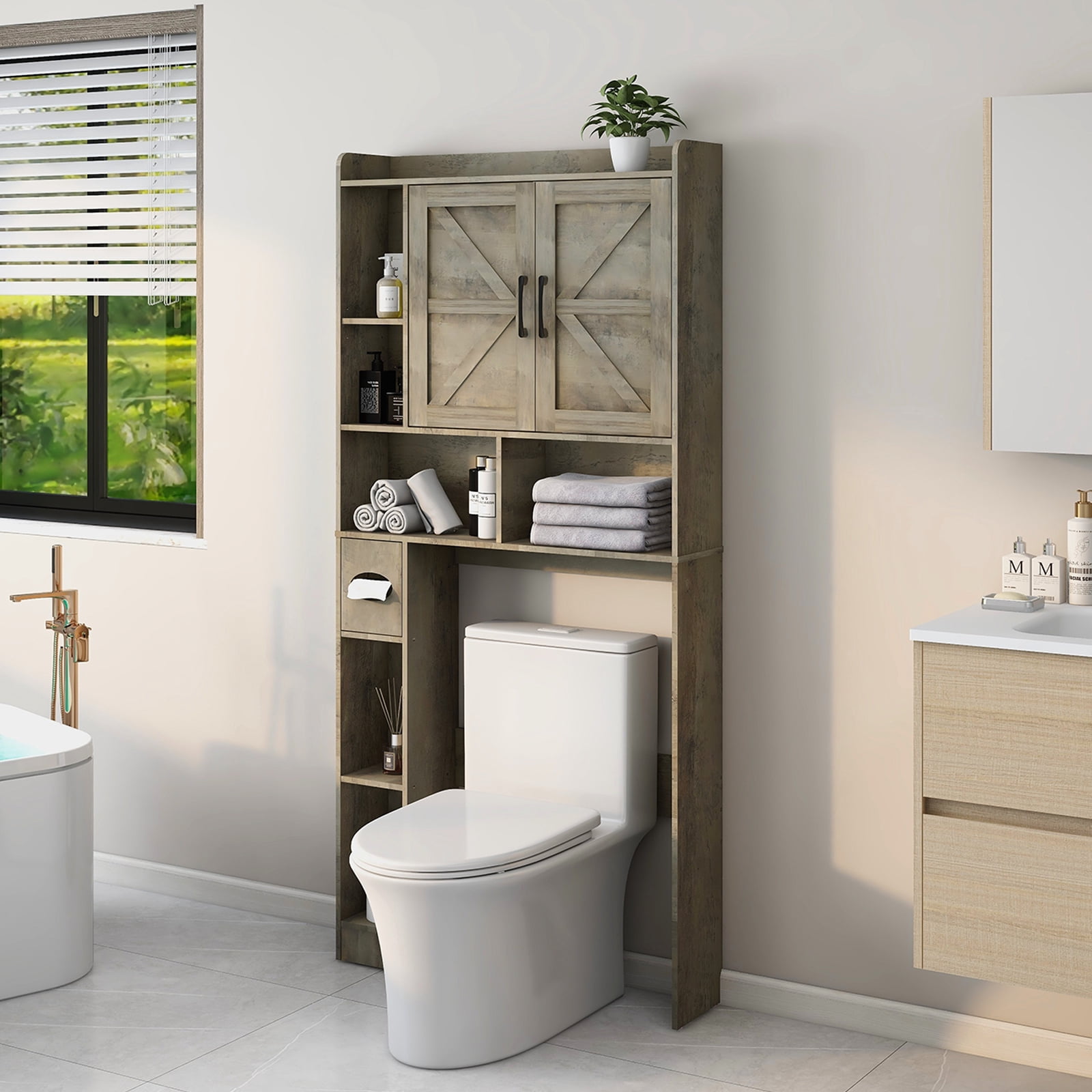 Over The Toilet Storage Cabinet, Farmhouse Storage Cabinet Over Toilet ...