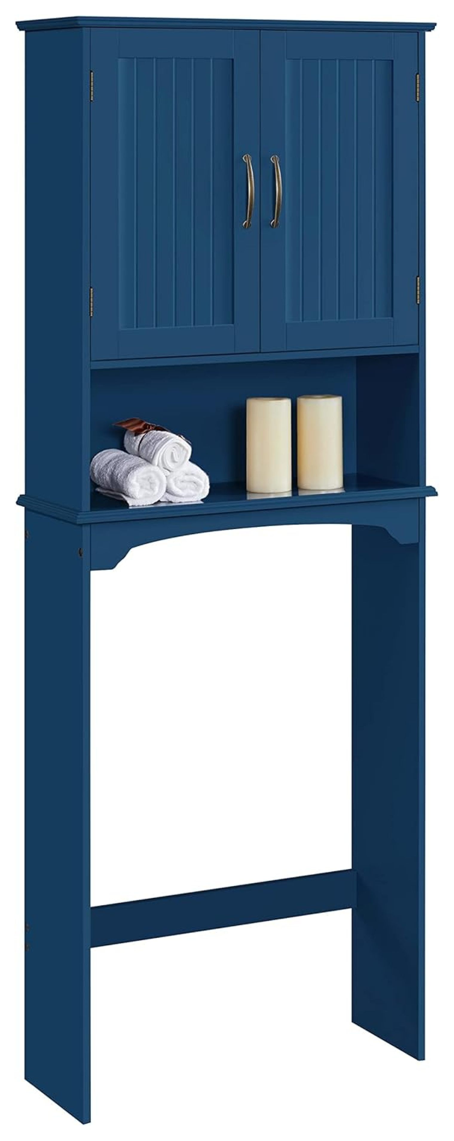 Over The Toilet Storage Cabinet, Organizer with Double Doors and Inner ...