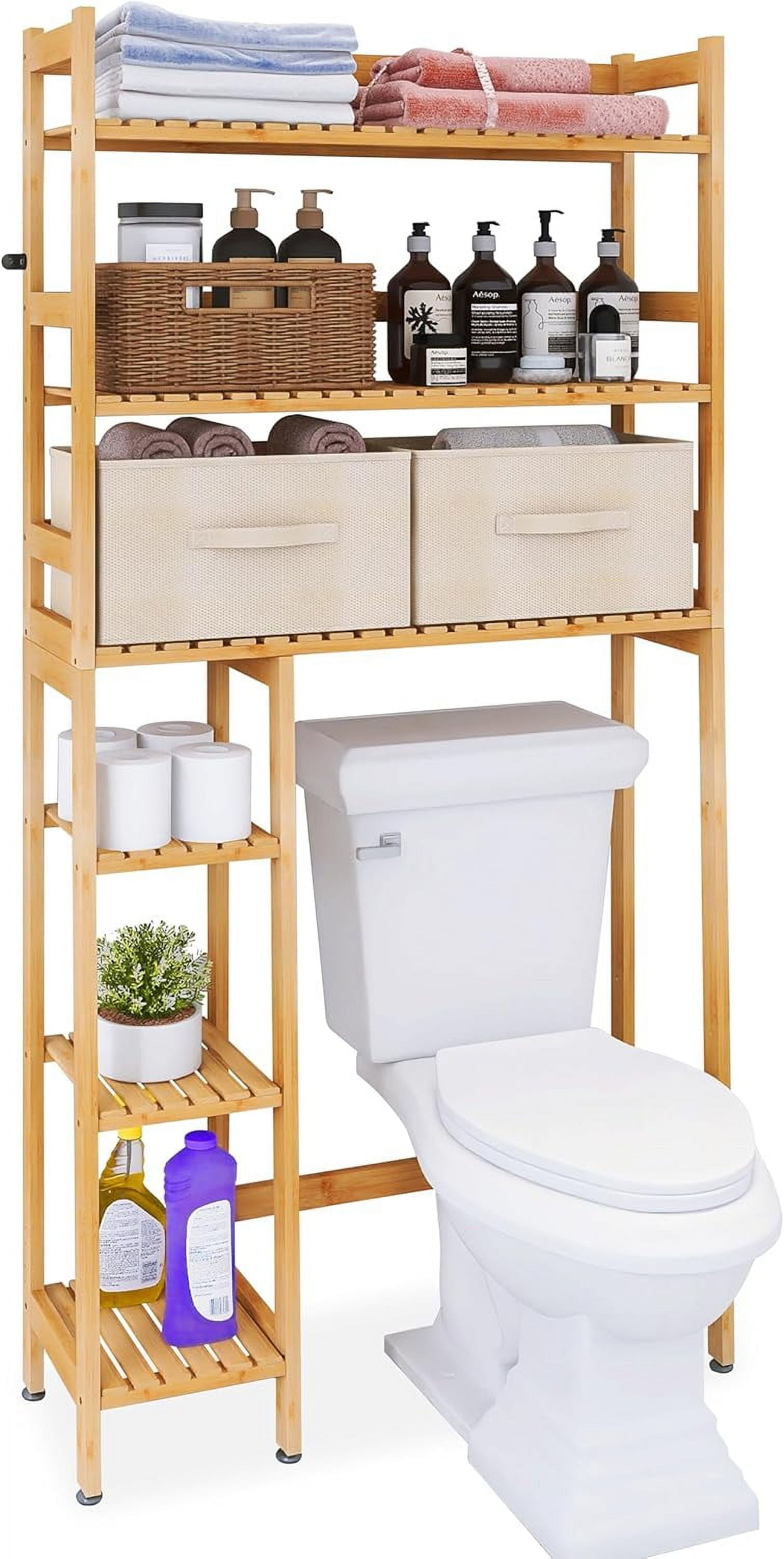 Over The Toilet Storage with Drawers, Large Bathroom Space Saver ...