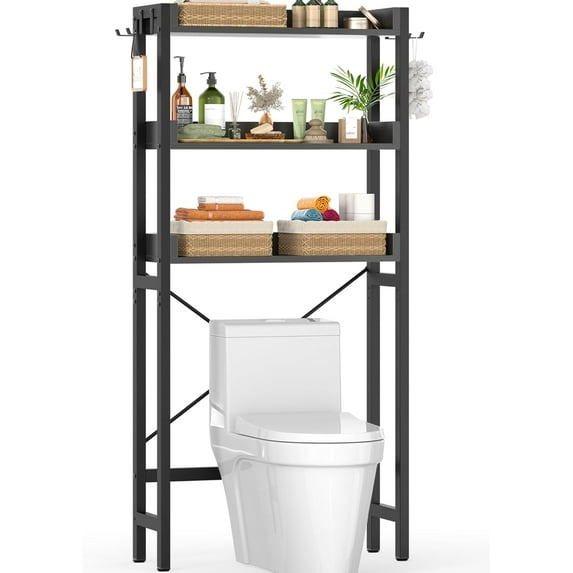 Over-The-Toilet Storage Rack, 3-Tier Bathroom Organizer Shelf Over ...