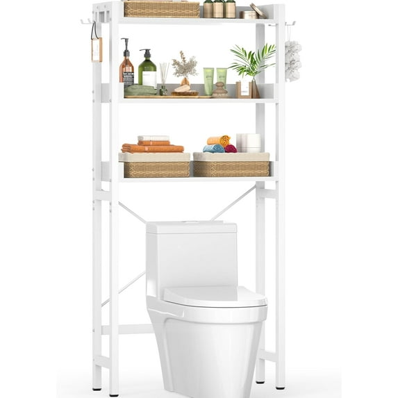 Over-The-Toilet Storage Rack, 3-Tier Bathroom Organizer Shelf Over ...