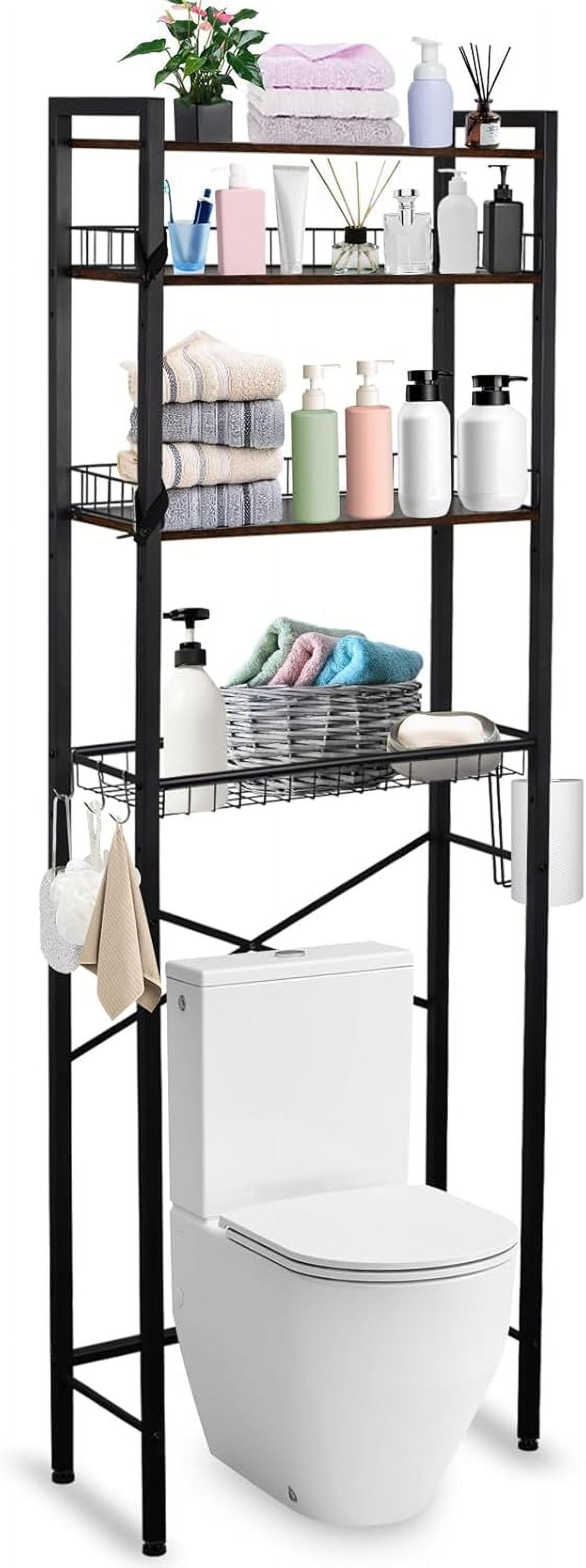 Over-The-Toilet Storage Rack 4-Tier Bathroom Space Saver Over-The ...