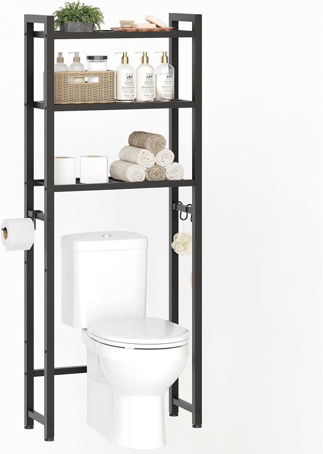 Over The Toilet Storage Shelf, 3-Tier Bathroom Organizer Cabine ...