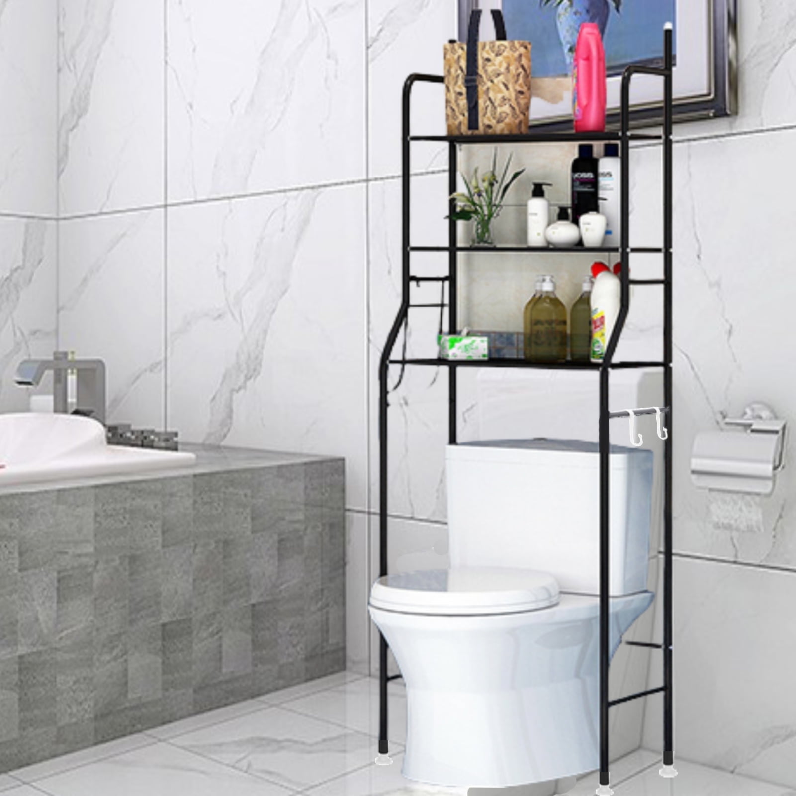 Over The Toilet Storage Shelf, 3-Tier Bathroom Organizer Rack Metal ...