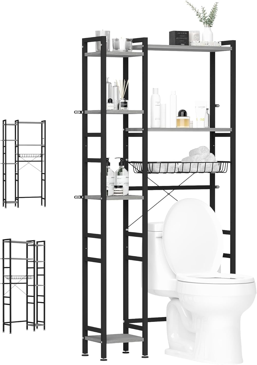 Over The Toilet Storage Shelf, 6 Tier Metal Over Toilet Bathroom ...