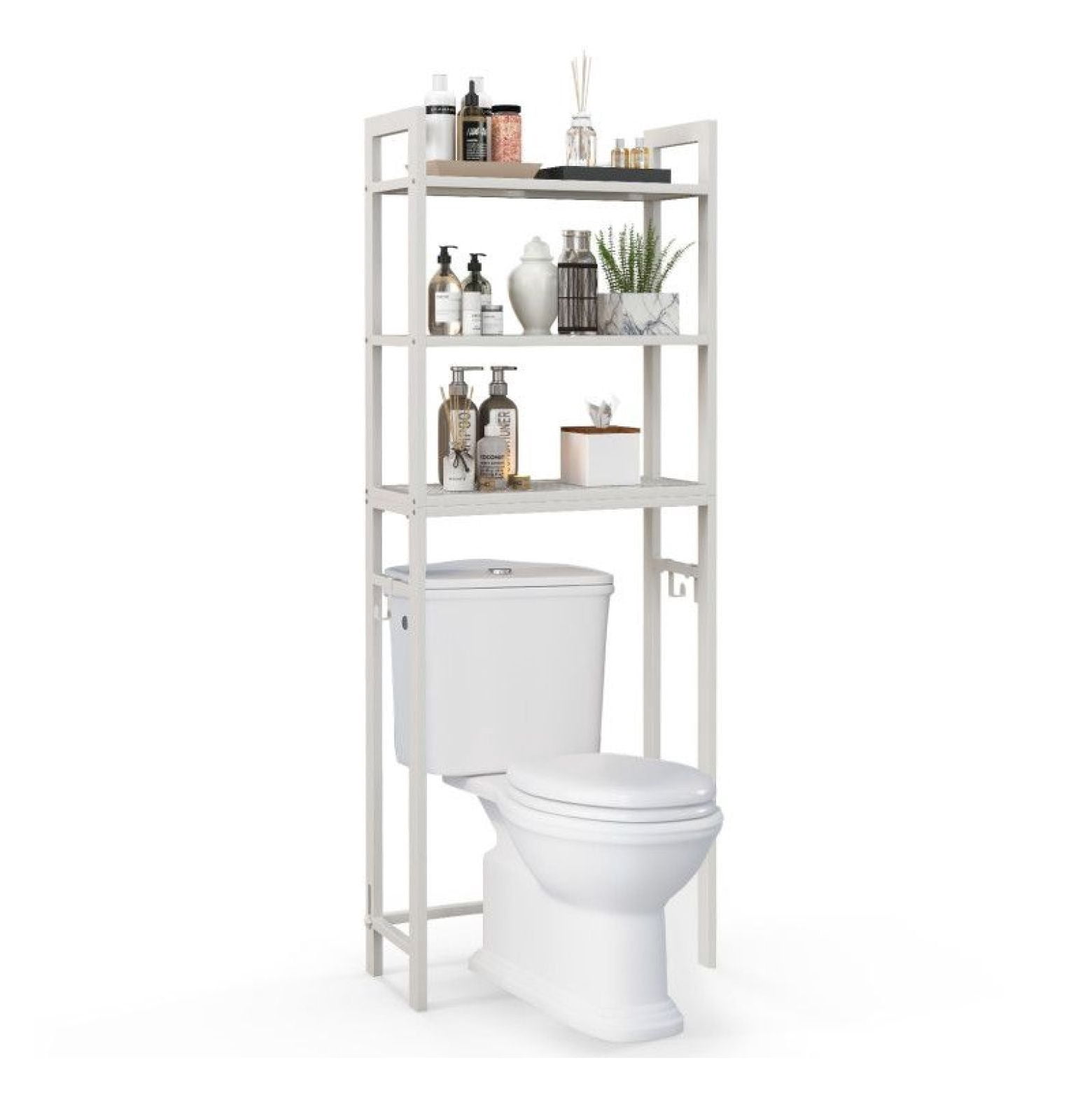 Over-The-Toilet Storage Shelf Space Saving Metal Bathroom Organizer ...
