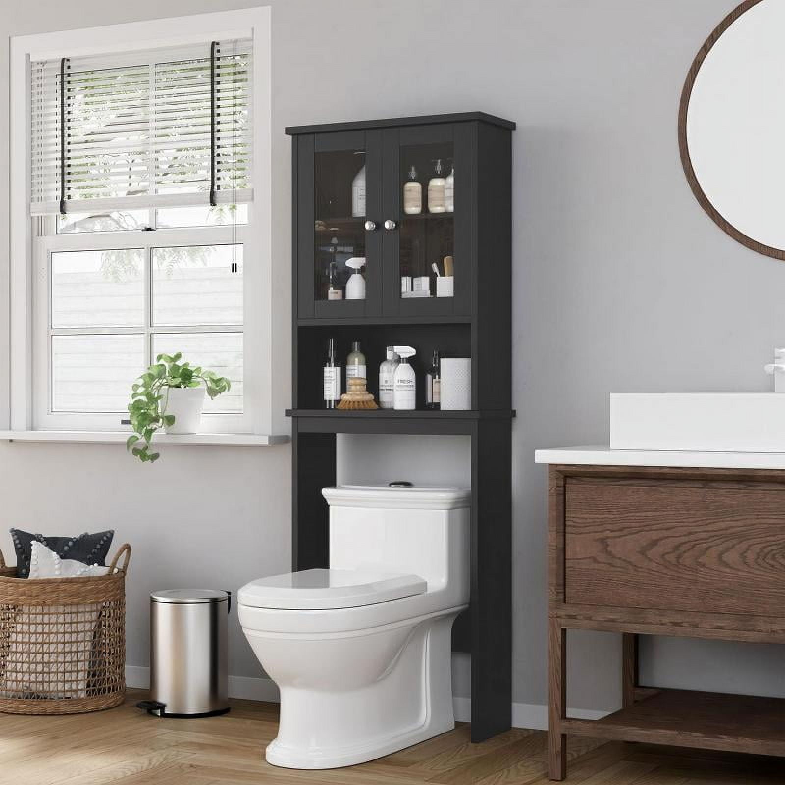 Over Toilet Storage Cabinet, Bathroom Shelf Organizer Over Toilet ...