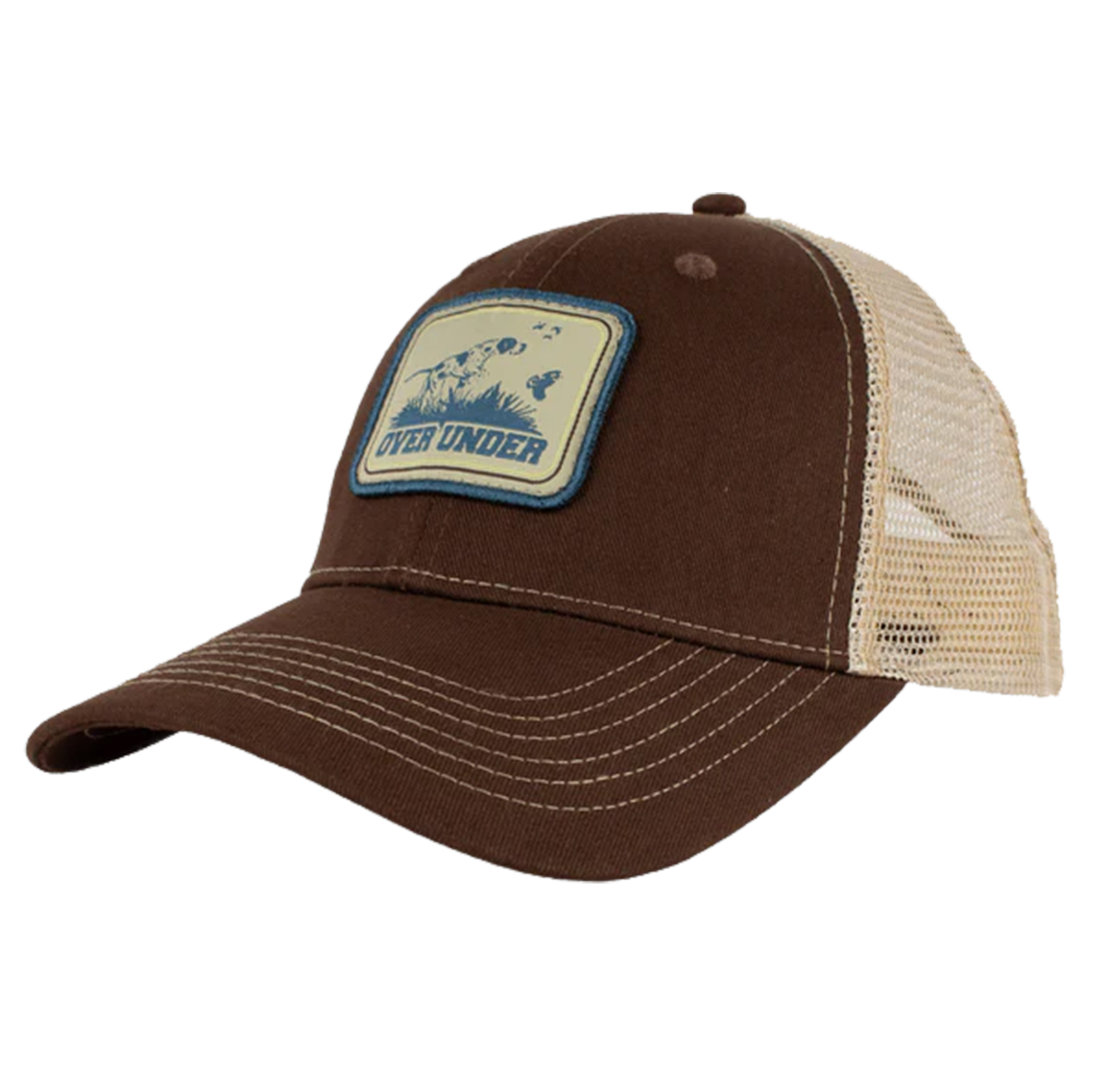 Over Under Clothing Pointer & Quail Patch Mesh Back Trucker Hat, Brown/ Khaki - Walmart.com