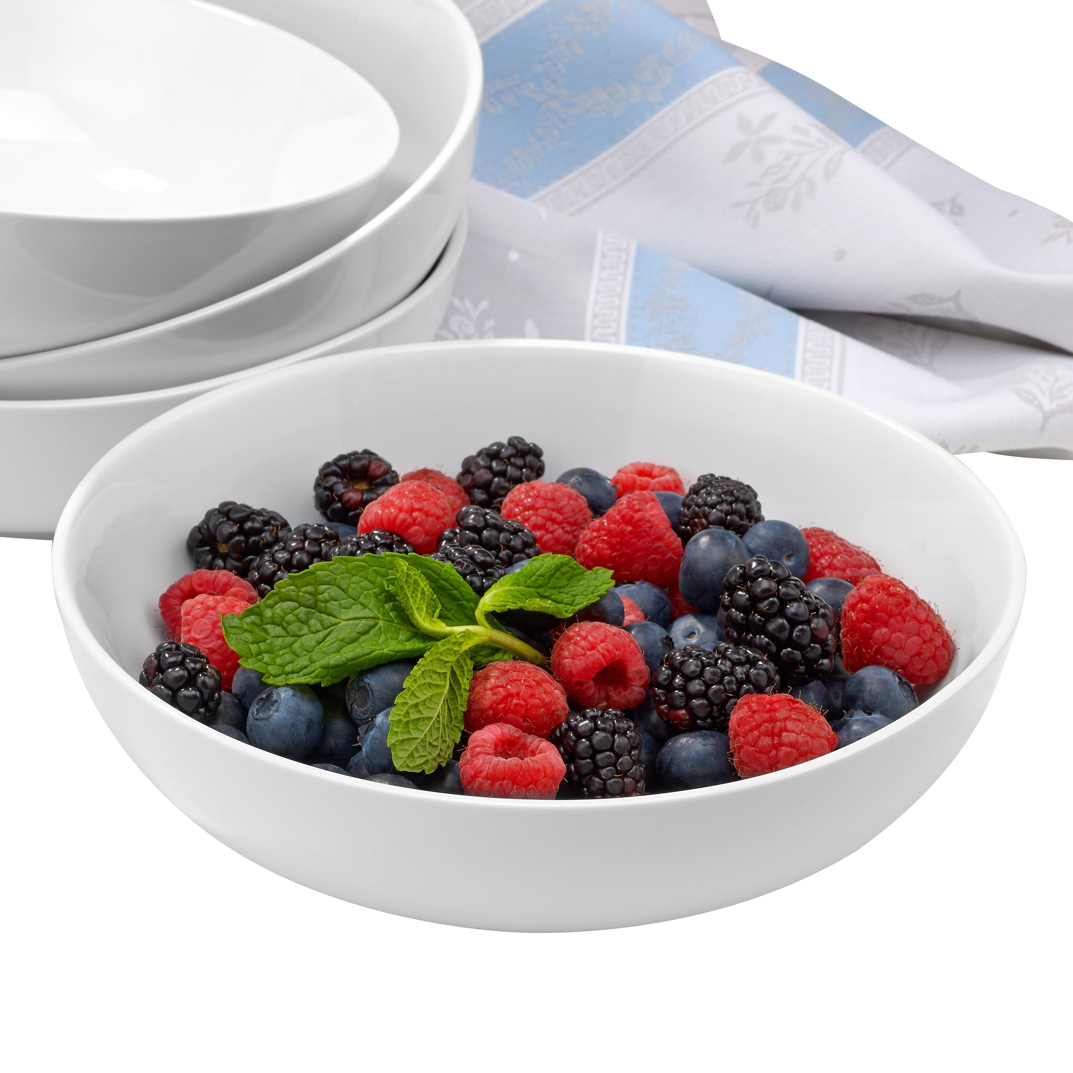 Over and Back Anniston Set of 4 White Porcelain Dinner Bowls - Walmart.com
