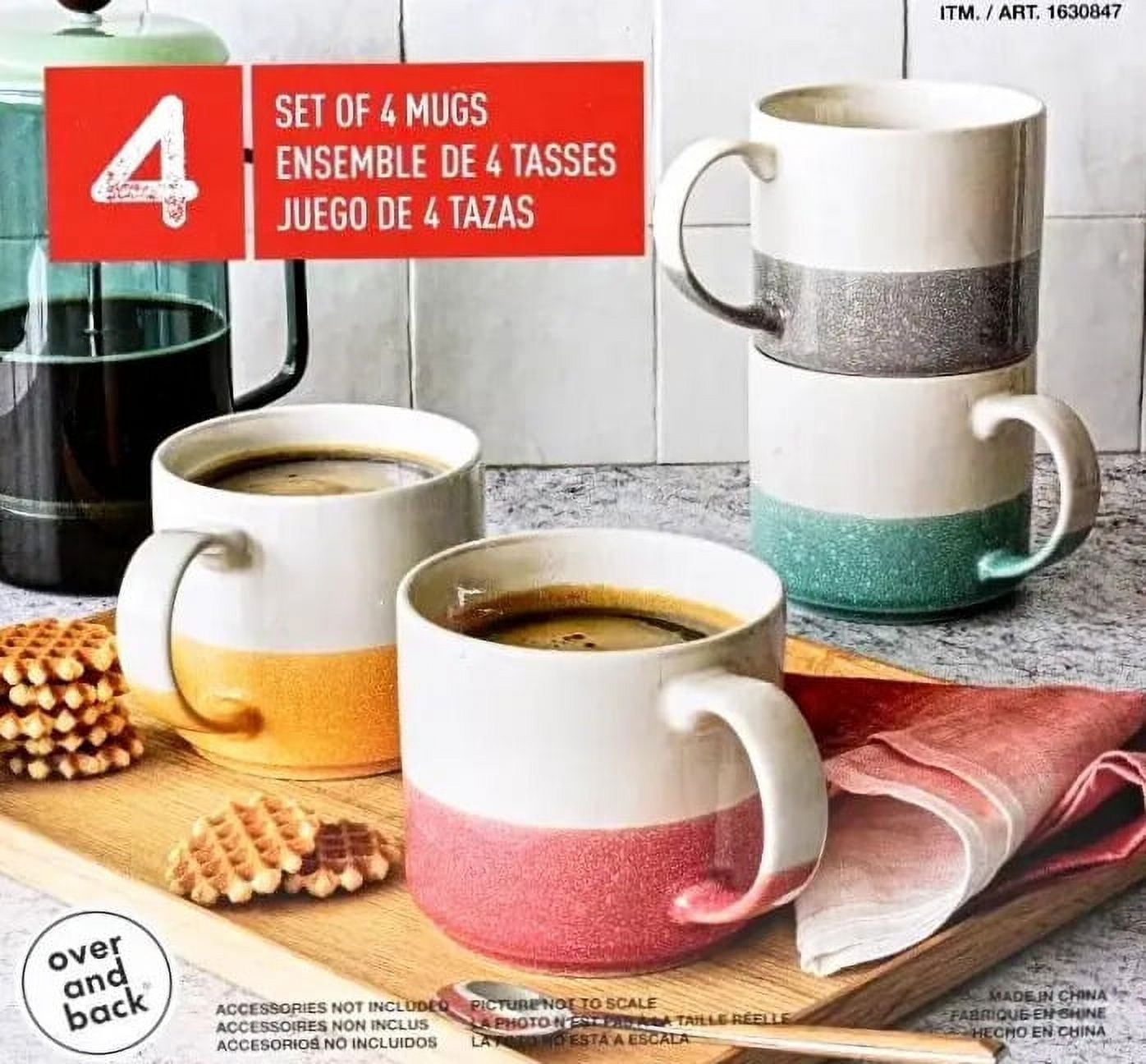 overandback Dishwasher Safe Stoneware Stackable Mugs, Microwave Safe ...