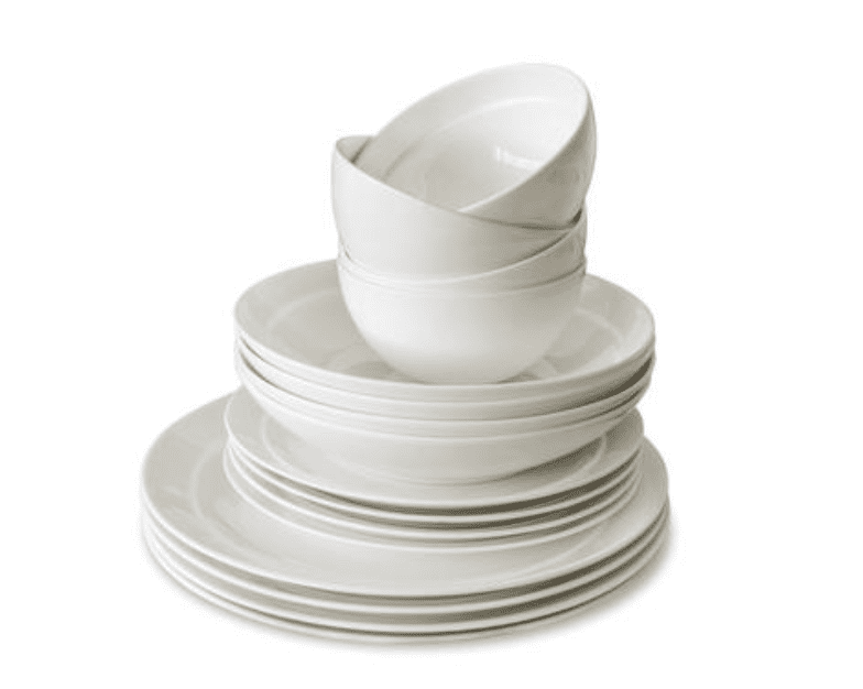 Over and Back Traditions 16 Piece Bone China Dinnerware Set - White ...