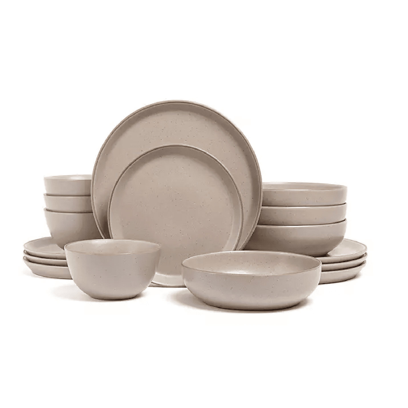 over&back 16-Piece Stoneware Dinnerware Set with Glaze, Includes Plates ...