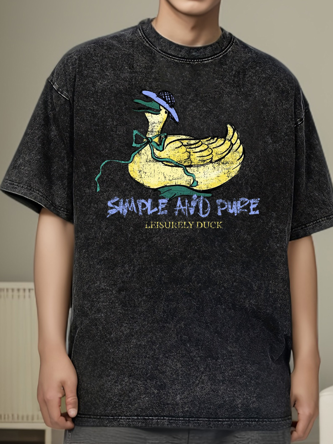 Over sized Cotton Solid Drop Shoulder T Shirts for Men Vintage Street ...