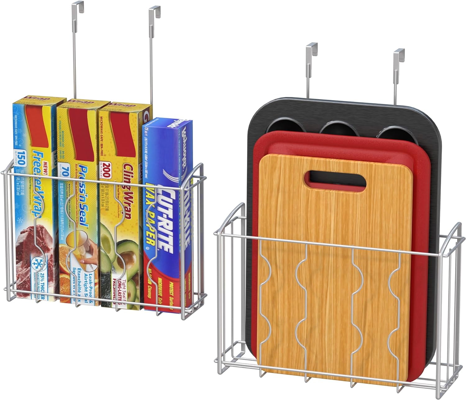 Over the Cabinet Door Organizer Holder 2 Pack 13.25" Wx4.15 Dx18.3 H ...