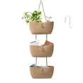 Over the Door 3-Tier Woven Cotton Storage Organizer Bag with Hooks ...