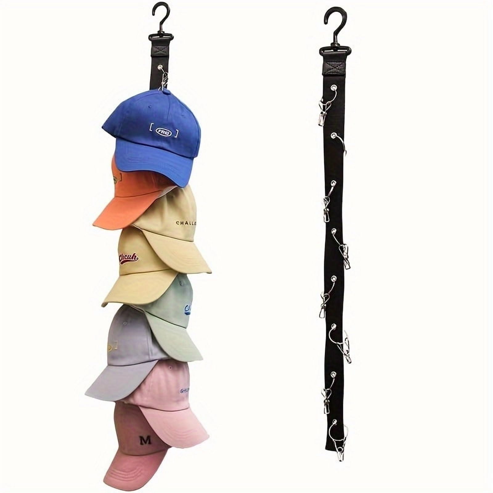 Over-the-Door Hat Organizer – 8-Clip Rotating Rack for Baseball Caps ...