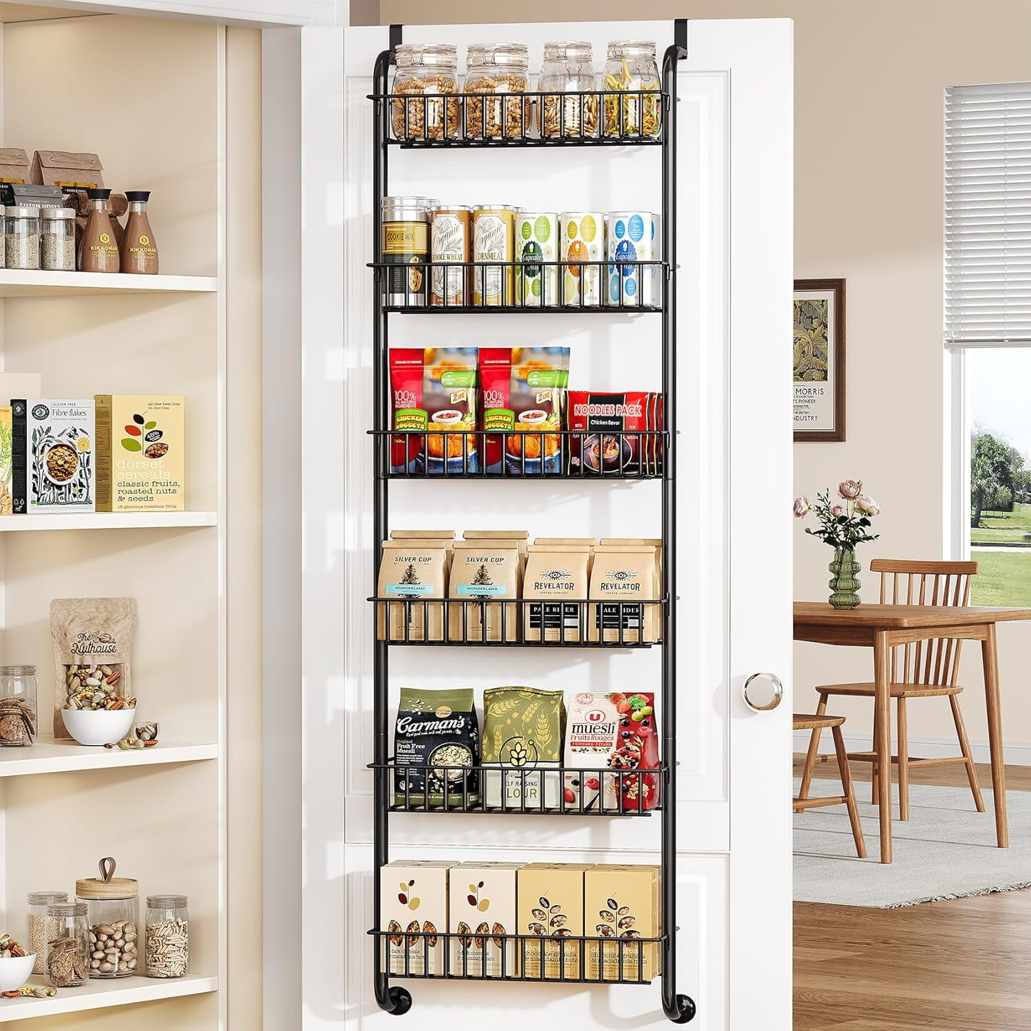 Over the Door Pantry Organizer - 6 Tier Pantry Door Spice Rack ...