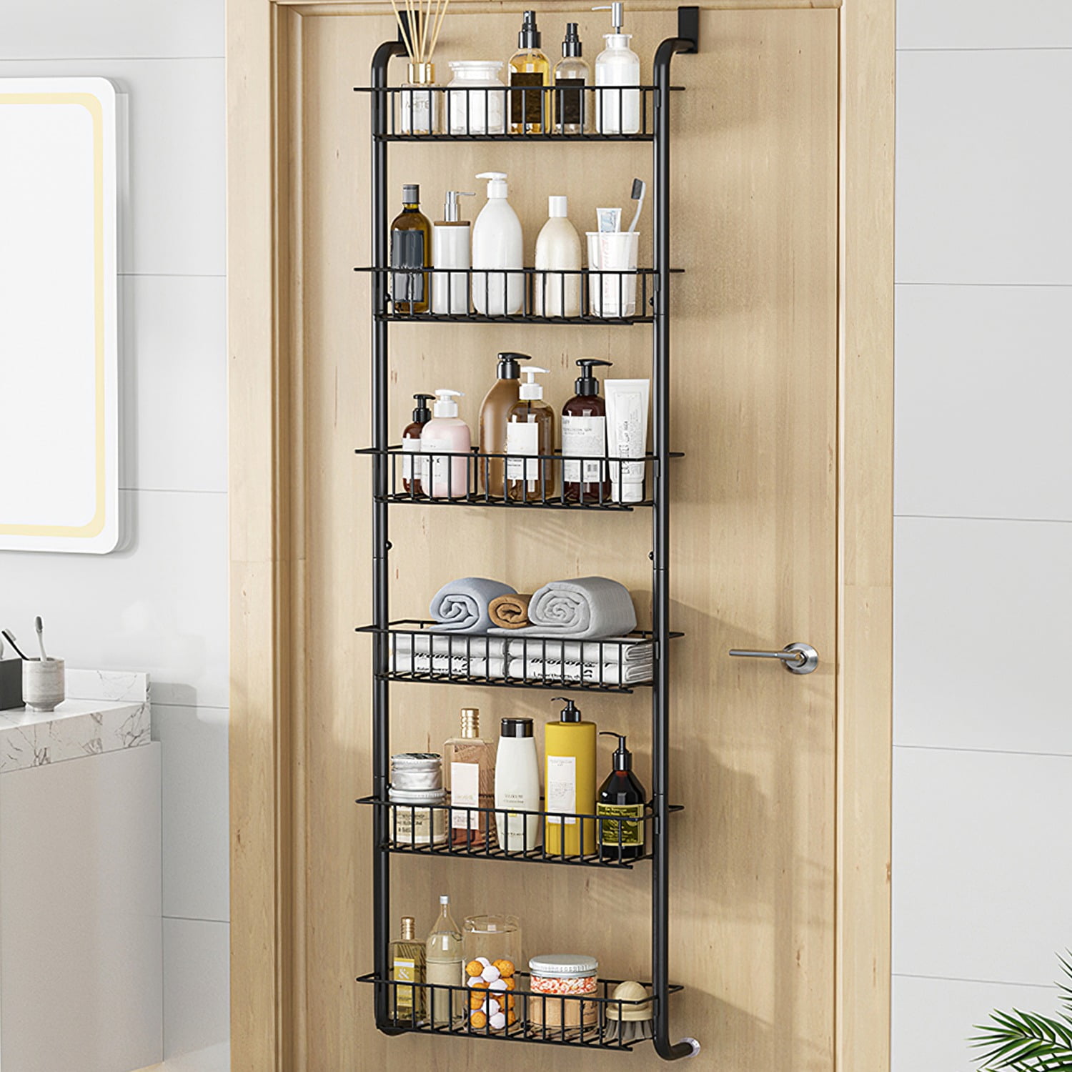 Over the Door Pantry Organizer, iMounTEK 6-Tier Heavy-Duty Metal Door ...