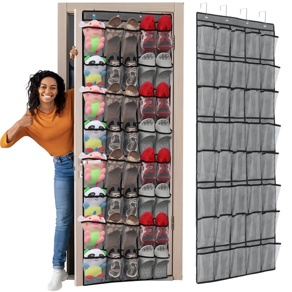 ZOWWKLLY Over the Door Shoe Organizer, Hanging Shoes Organizer with 40 ...