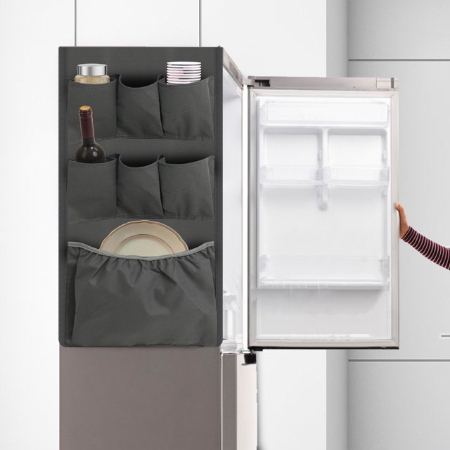 Over the Fridge Storage Organizer with 15 Pockets Waterproof Hanging ...