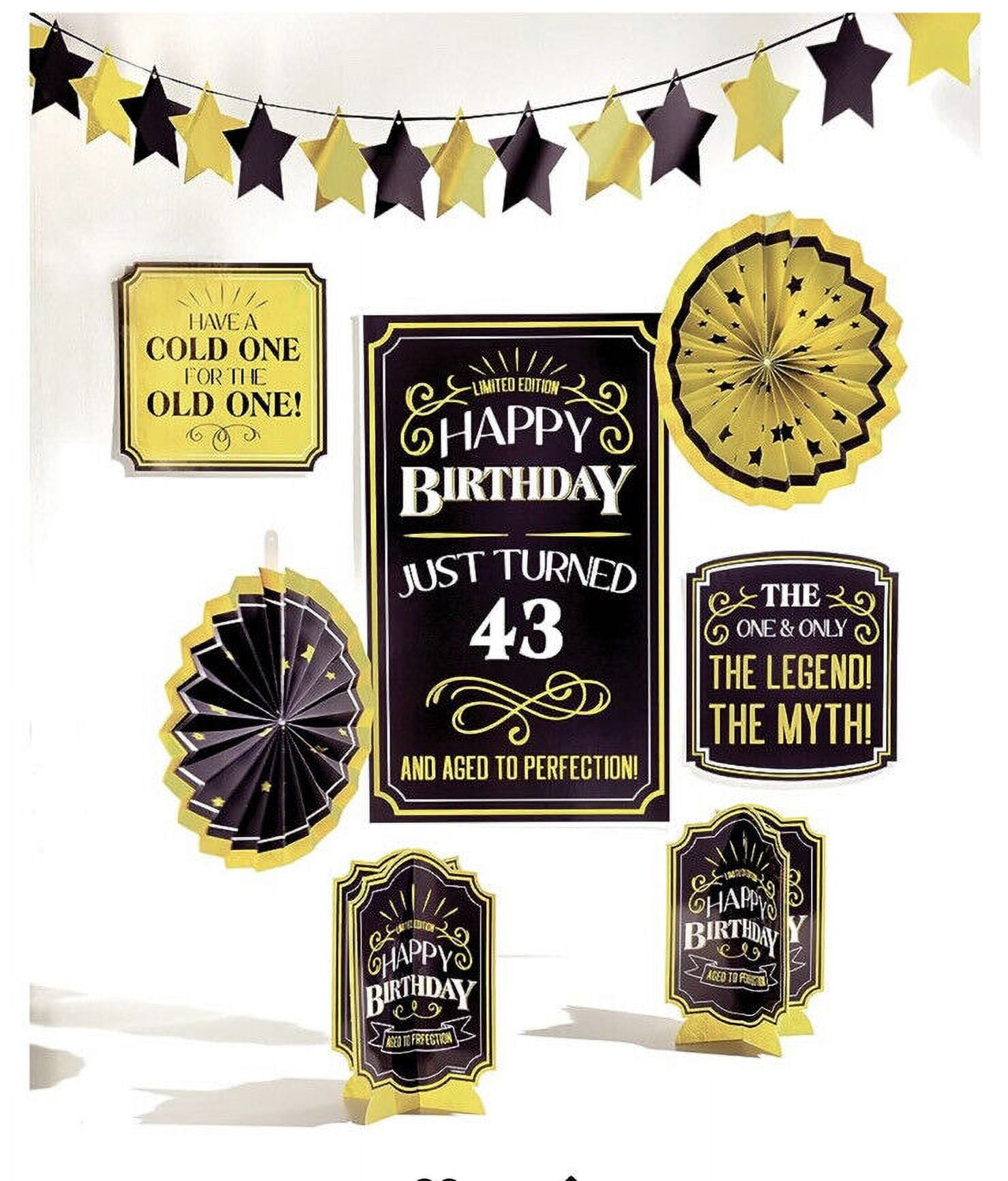 Better with Age Over the Hill Gold Adult Birthday Party Room Decorating ...